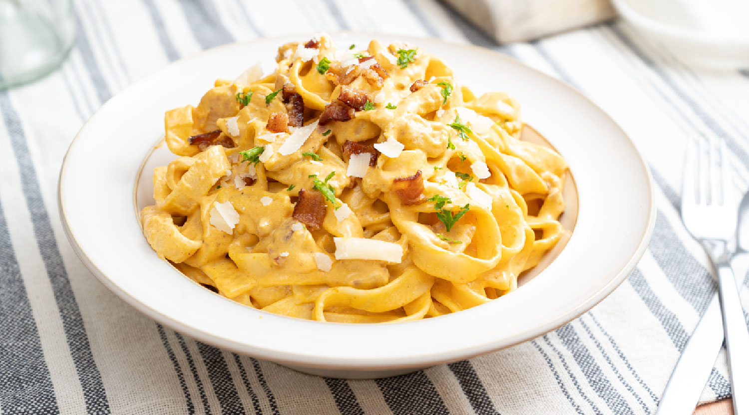 Creamy Pumpkin & Chicken Tagliatelle | Farm Boy Recipes