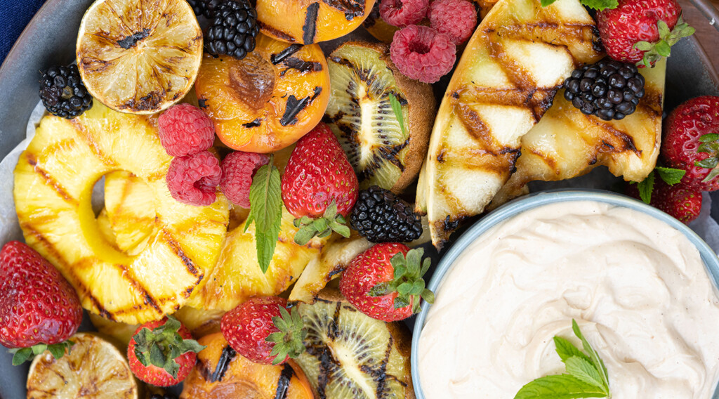 Grilled Fruit Platter with Tri-Nut Dip Recipe | Farm Boy Recipes